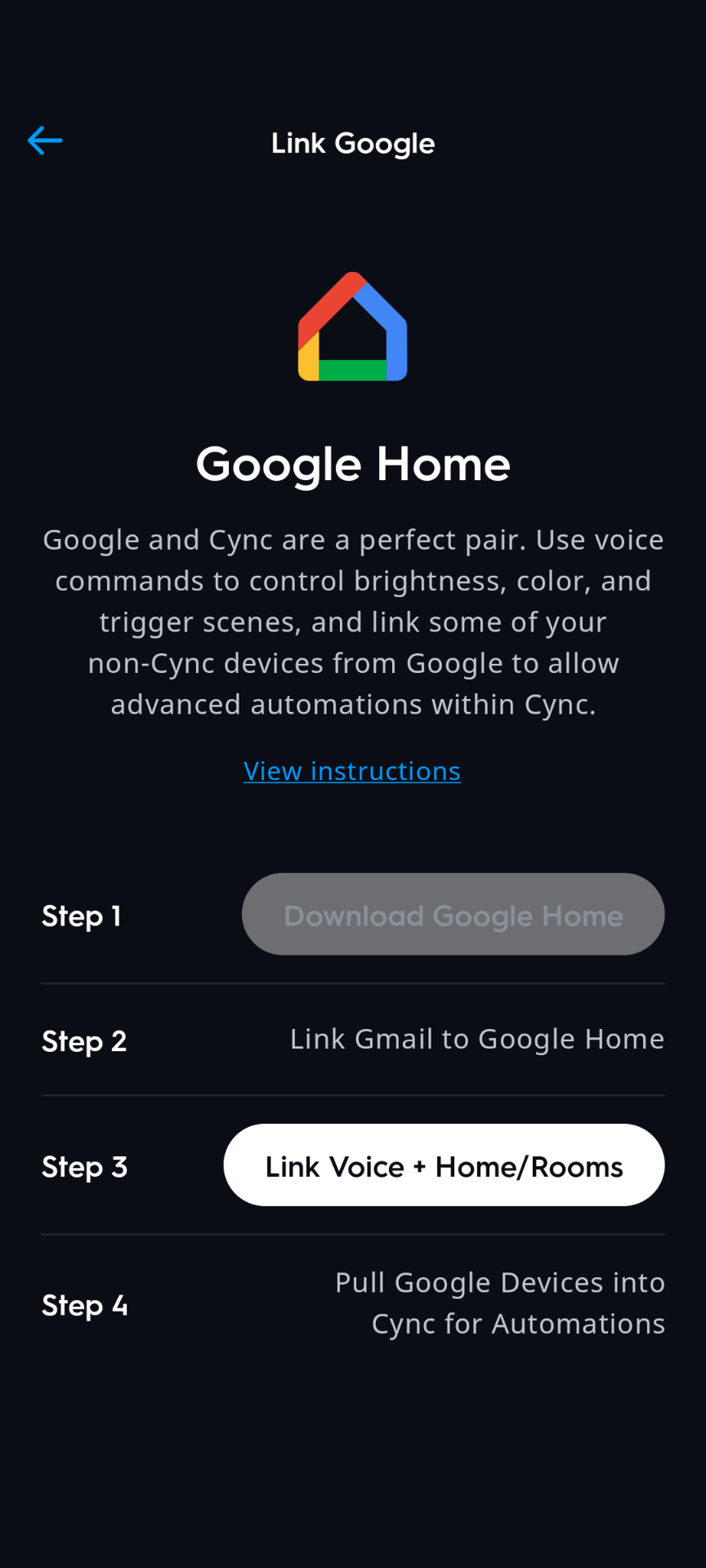 Using Google with Cync