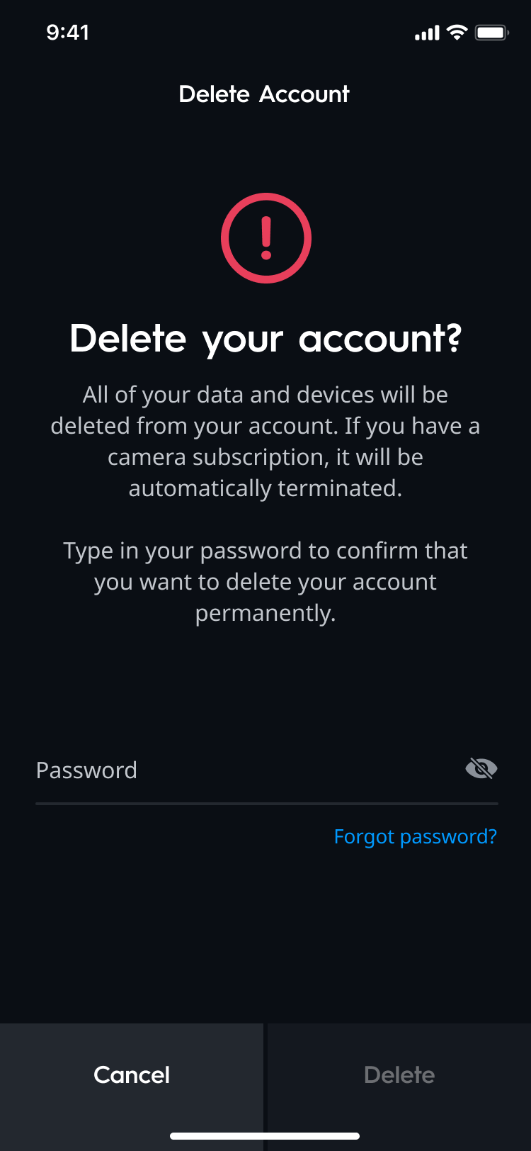 Delete a Cync Account