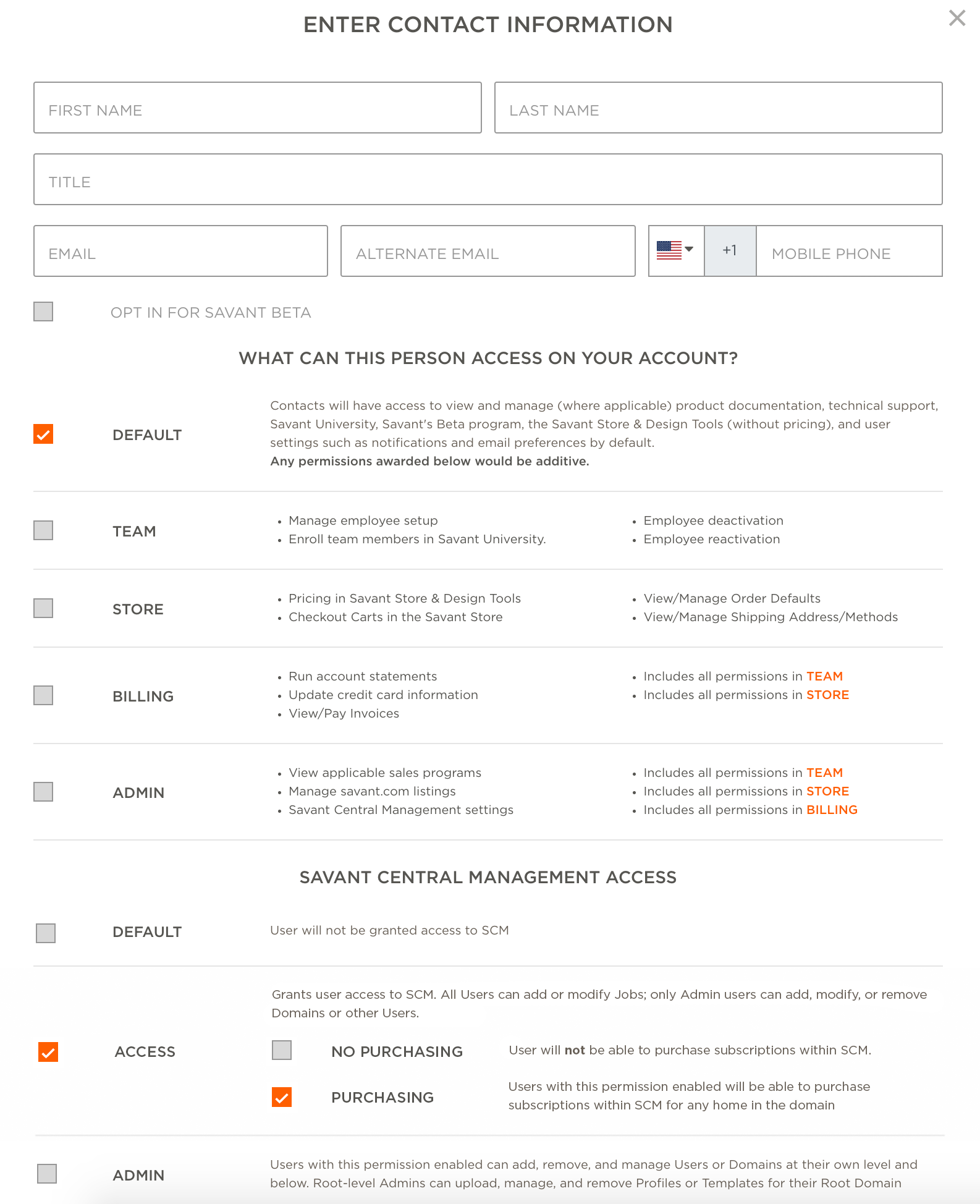 Savant Contact Management